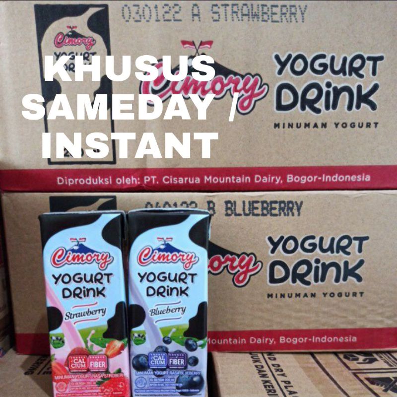 Jual 1 DUS CIMORY YOGURT DRINK 200ML 200 ML 1 KARDUS ISI24 SAMEDAY INSTANT | Shopee Indonesia