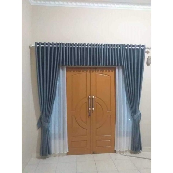 Jual gorden poni pintu tengah dan ukuran custom warna coklat | Shopee ...