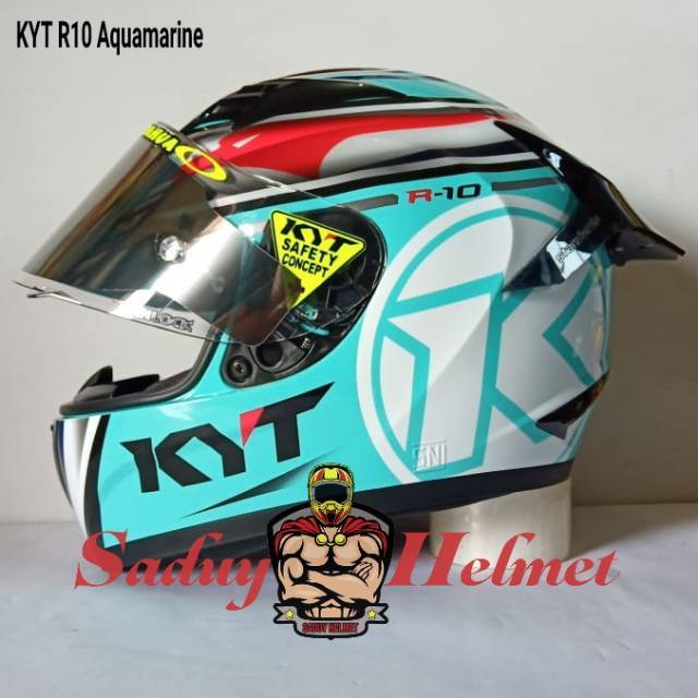 Jual Paket Ganteng Helm KYT R10 Motif Aquamarine Black Blue White ... Jual Paket Ganteng Helm KYT R10 Motif Aquamarine Black Blue White ...