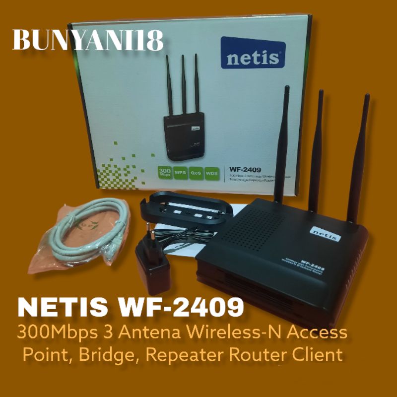 Jual Netis WF-2409 300Mbps 3 Antena Wireless-N Access Point, Bridge ...