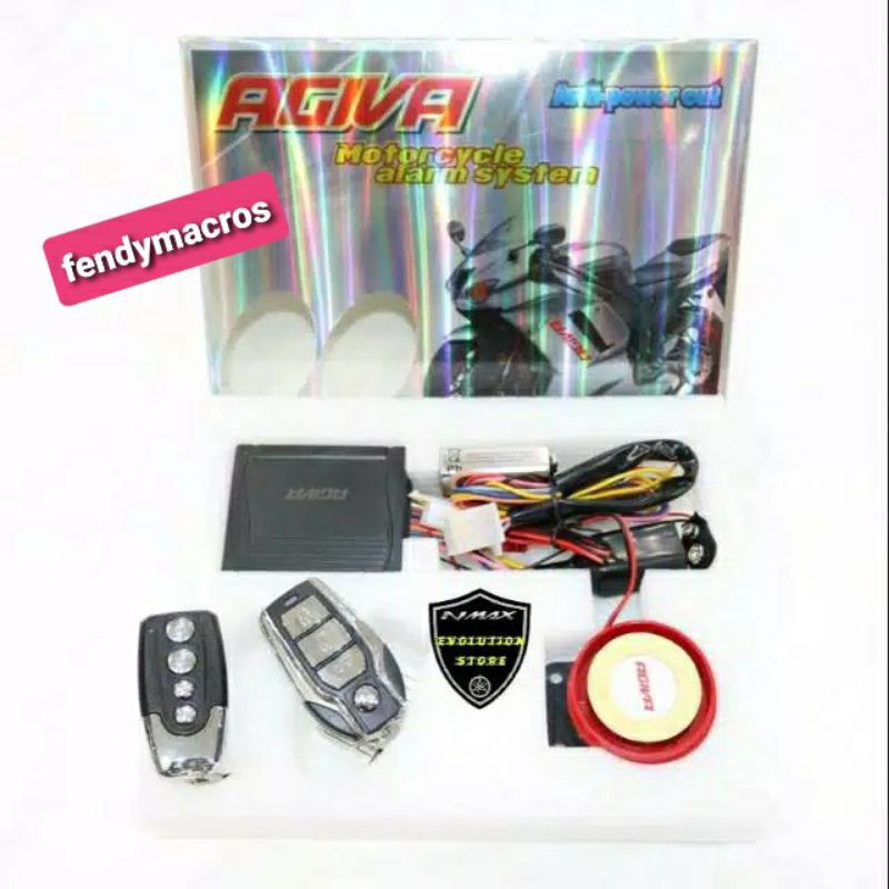 Jual Alarm Motor AGIVA Fitur Lengkap + Cara Pasang / Remote Alarm Agiva ...