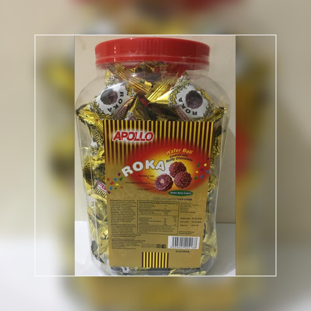 Jual Apollo Roka Wafer Bola Chocolate Toples isi 70 pcs Indonesia ...