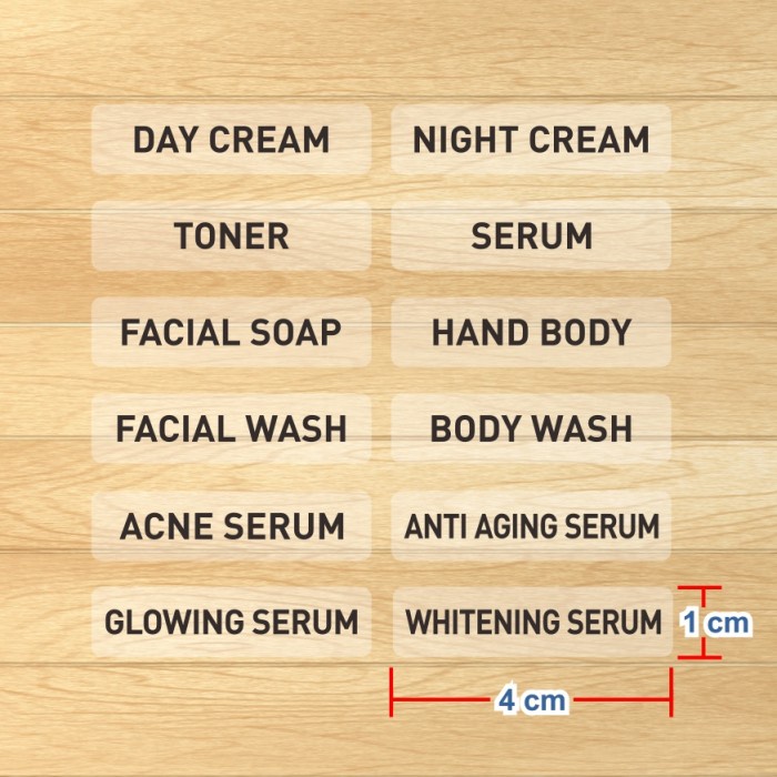 Jual Stiker Label Bening Day Night Cream Sticker Vinyl Transparant ...