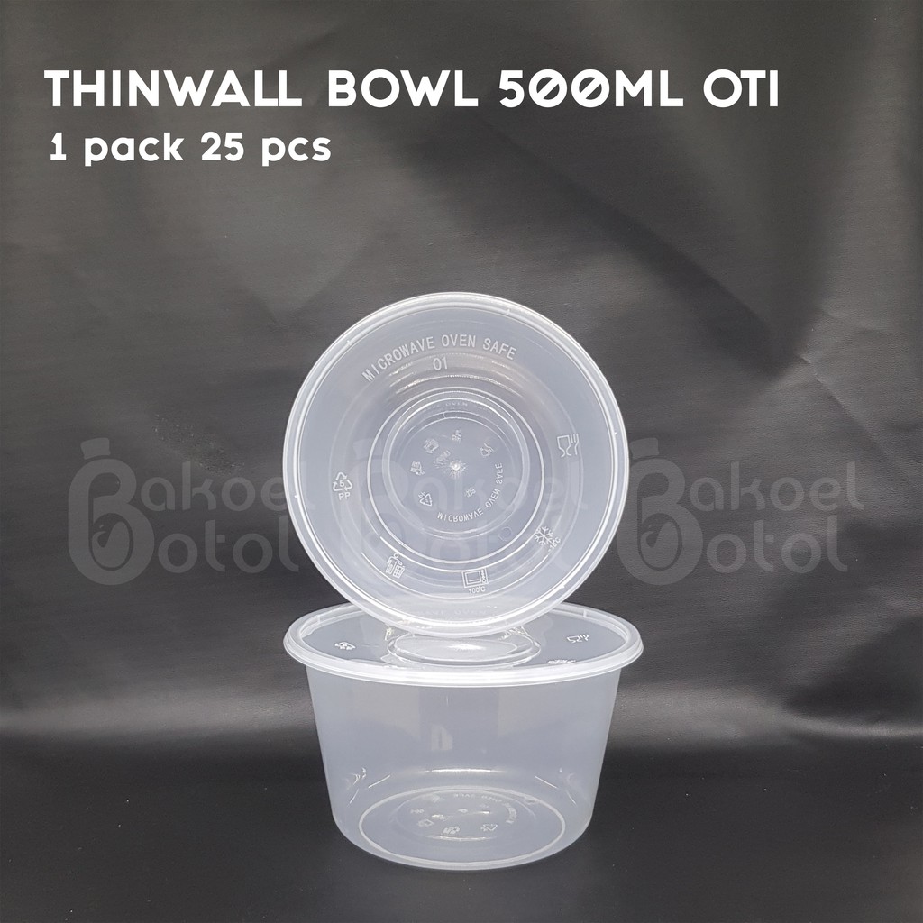 Jual Thinwall Bowl Ukuran 500 ml 1 Pack isi 25 PCS Sudah Ada Tutup | Shopee Indonesia