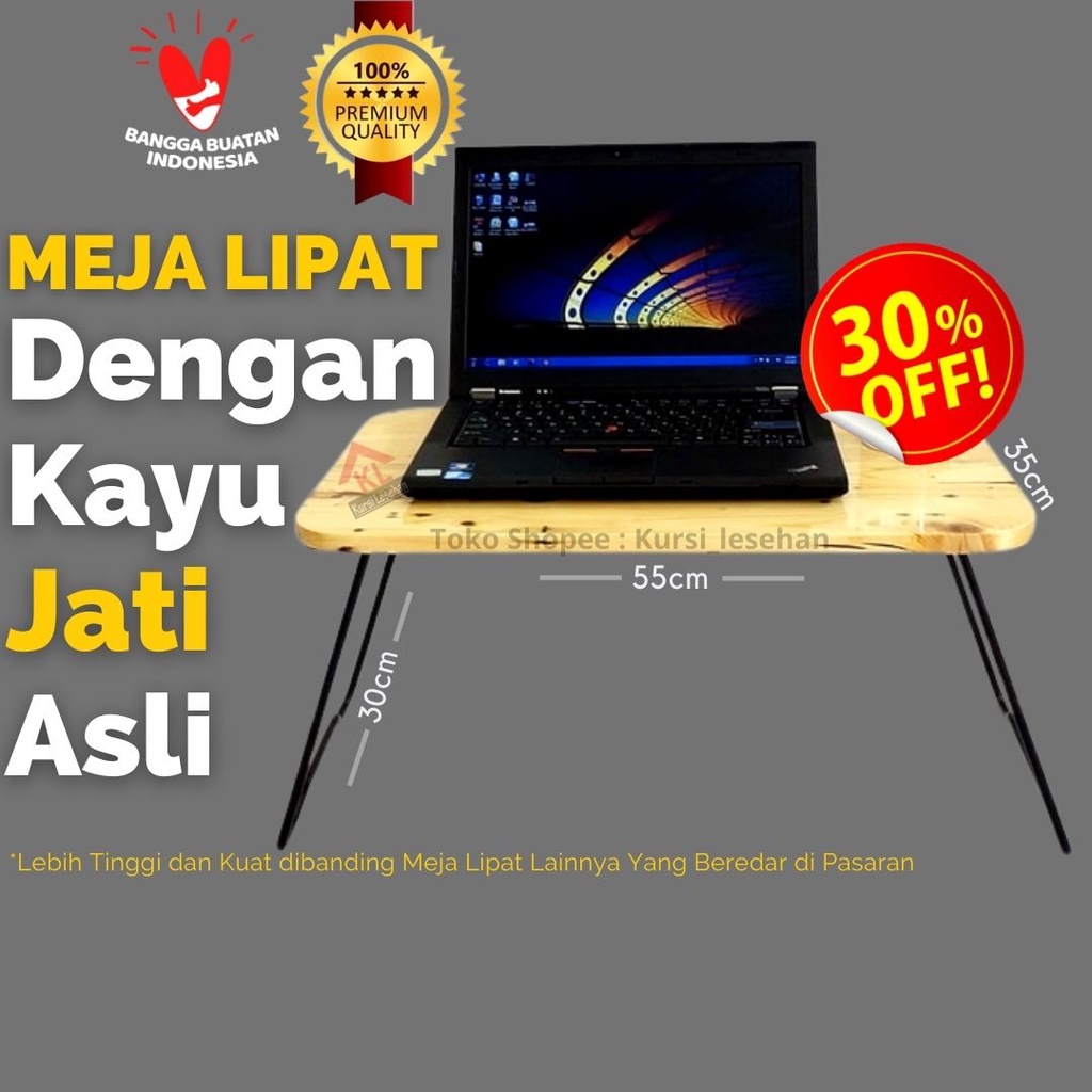 Jual Meja Laptop Lipat Lesehan Lipet Kayu Jati Asli Jogja | Shopee ...