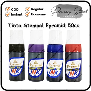 Jual Tinta Stempel Permanen Warna Biru Stamp Ink Refill Pyramid 50cc ...