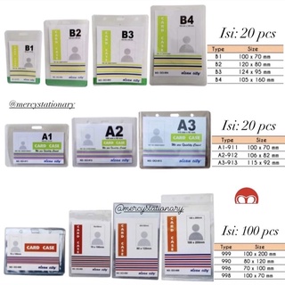 Jual 20 Pc - ID Card Case B1 B2 B3 B4 Keplek Plastik Haji Jepit Keplek Name Tag A1 A2 A3 ...
