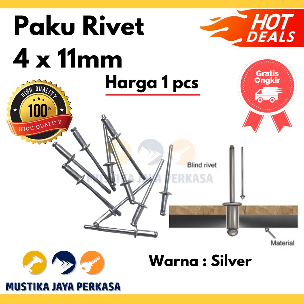 Jual Paku Rivet 4x11 MM Blind Rivet Rivetti Tang Rivet Hand Rivetter ...