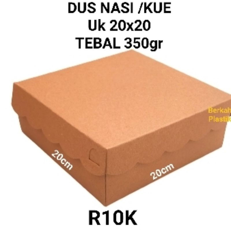 Jual Promo!! DUS NASI R10K KOTAK NASI 20X20 KARDUS R10K Coklat Kraft ...