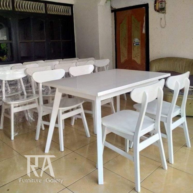 Jual MEJA MAKAN KURSI ROPAN SET FINISHING DUCO | Shopee Indonesia