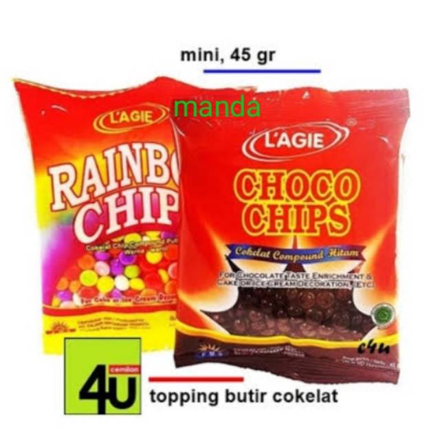 50 gram Lagie choco chip topping kue | Shopee Indonesia