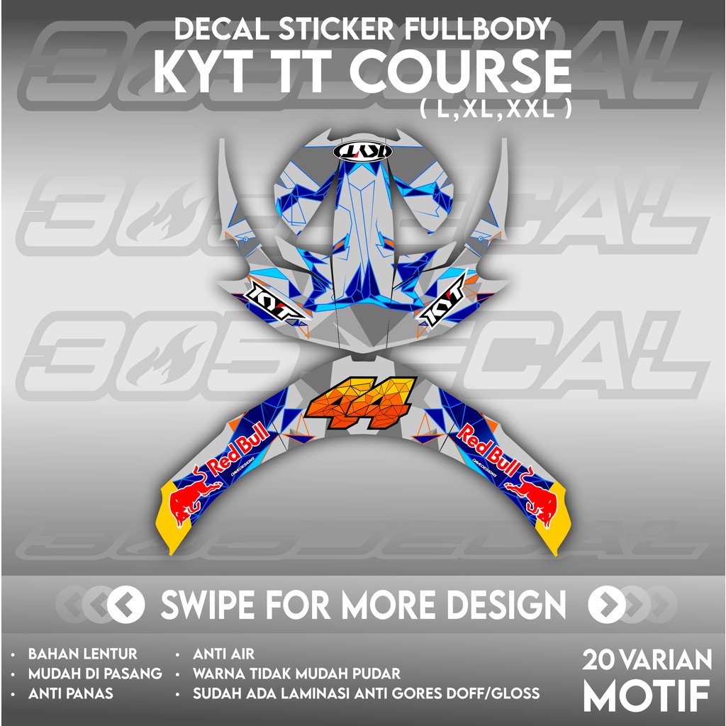 Jual Sticker decal helm KYT TT Course TTC motif Pol espagaro 44 all ...