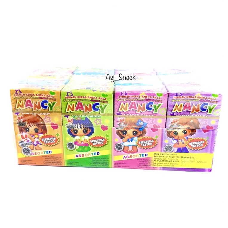 Jual Permen Keras Permen Nancy Coated Candy Berhadiah Tato ( 20 pcs x ...