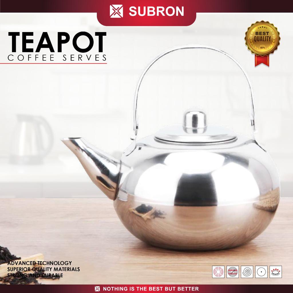 Jual SUBRON Teko Stainless Bulat 1.2L 1.6L 2.2 Liter Tea Pot Air Panas ...
