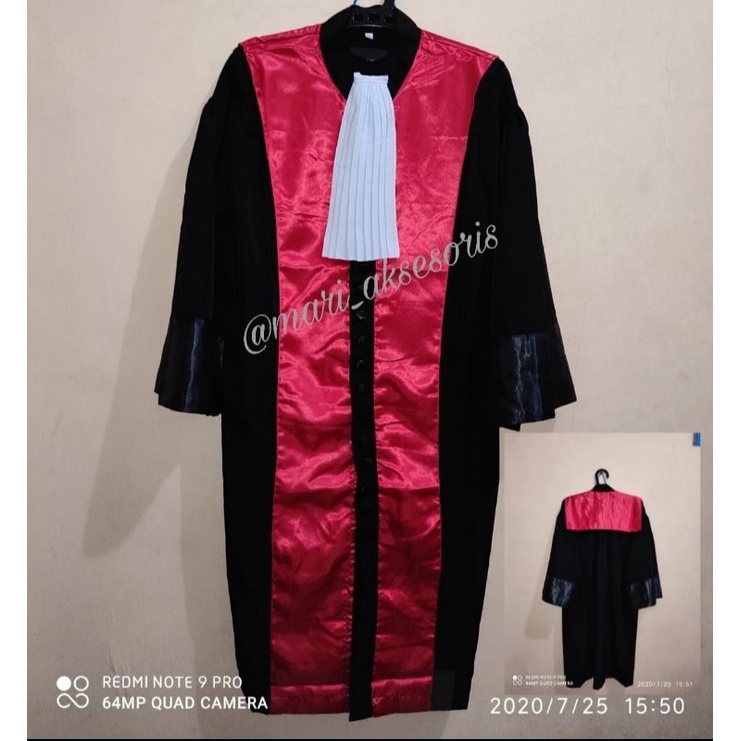 Jual Toga Hakim Pengadilan Negeri Bahan Twis Kombinasi + Bef/Dasi Toga ...