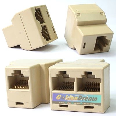 Jual RJ45 Splitter 1x2 Ethernet LAN Divider Network Connector Adapter ...