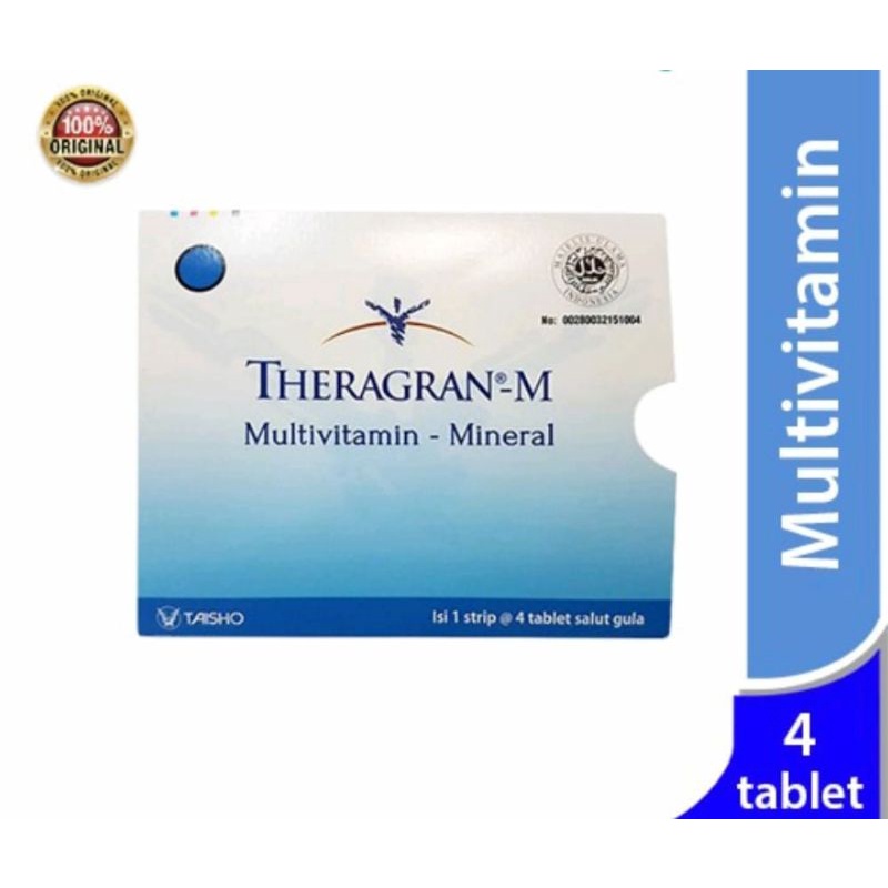 Jual Theragran-M Multivitamin isi 4 Tablet Suplemen Daya Tahan Tubuh ...