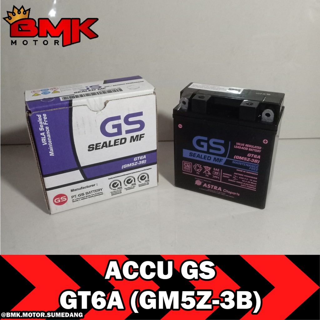 Jual ACCU AKI MOTOR GS ASTRA GT6A / GM5Z-3B KERING | Shopee Indonesia