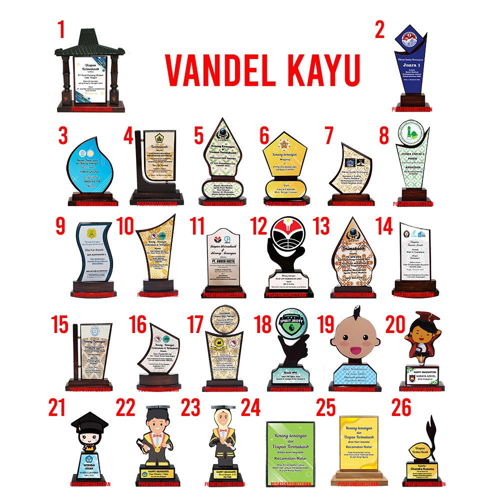 Jual Custom Vandel KKN Magang Pembicara Kayu Asli Plakat Piagam Suvenir ...