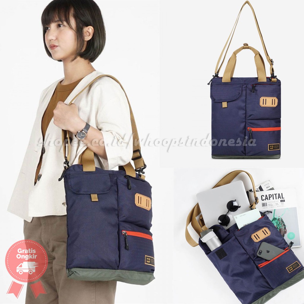 VISVAL TETRA TOTEBAG Tas Selempang Slempang Sling Tote Bag Pria Wanita ...