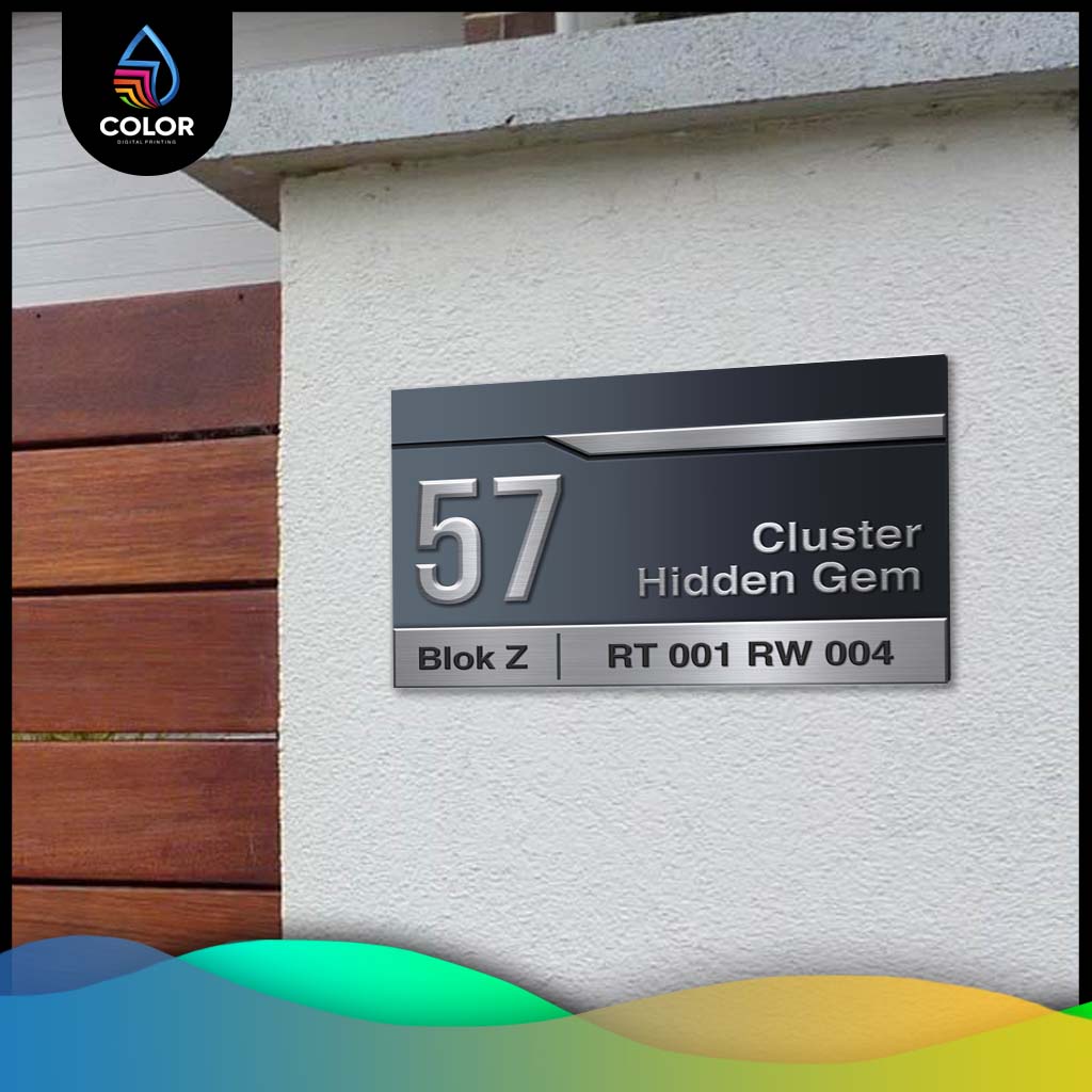 Jual Nomor Rumah Akrilik Metalic / Nomor Rumah Motif Metal Stiker ...