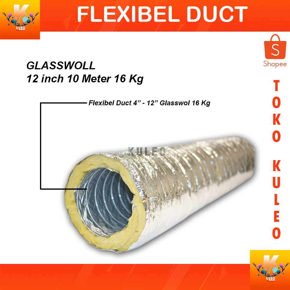 Jual Alumunium selang Exhaust 12inch - Flexible duct hose ducting 16Kg ...