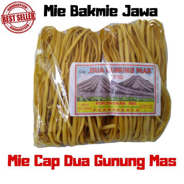 Mie Bakmie Jawa Gepeng Lebar Cap Dua Gunung Mas Mi Nyemek Mentah ...