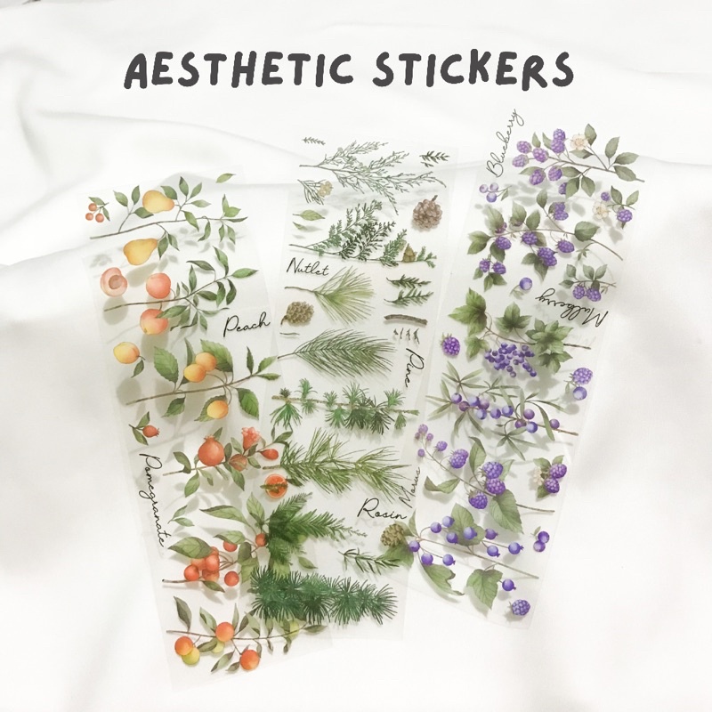 Jual (NO CUT)Vintage sticker sheet Sticker tumbuhan Hiasan Journal ...