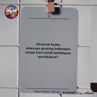 Jual Kartu Pertanyaan Deep Talk Edisi Before U Married - Permainan ...