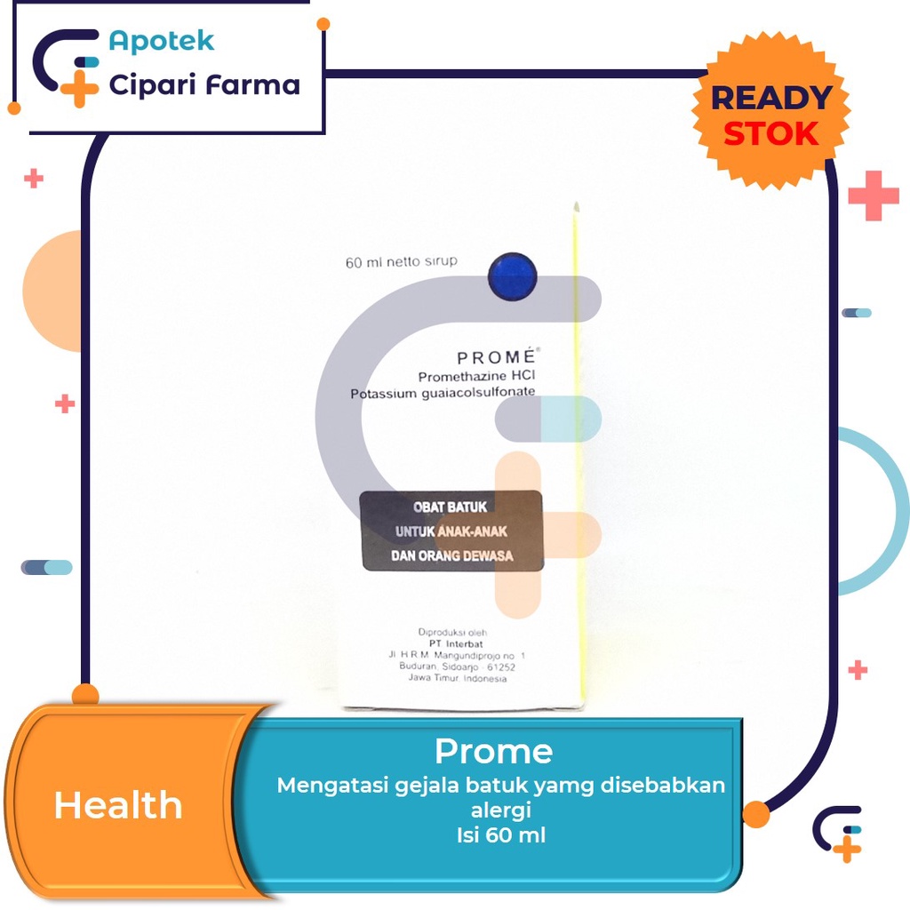 Jual Prome Sirup Obat Pereda Batuk Alergi | Batuk Berdahak isi 60ml ...