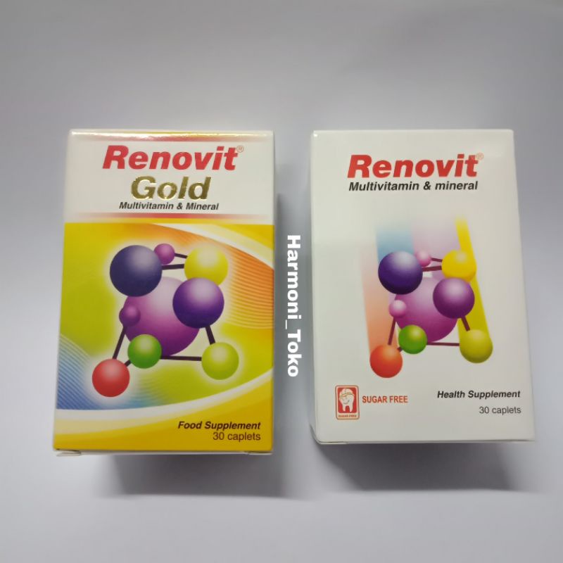 Jual Multivitamin RENOVIT GOLD KAPLET & RENOVIT KAPLET ( 1 BOTOL ISI 30 ...