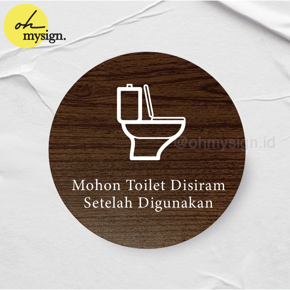 Jual Mohon Toilet Disiram Sign Board Kayu Bulat Print Signage Label ...