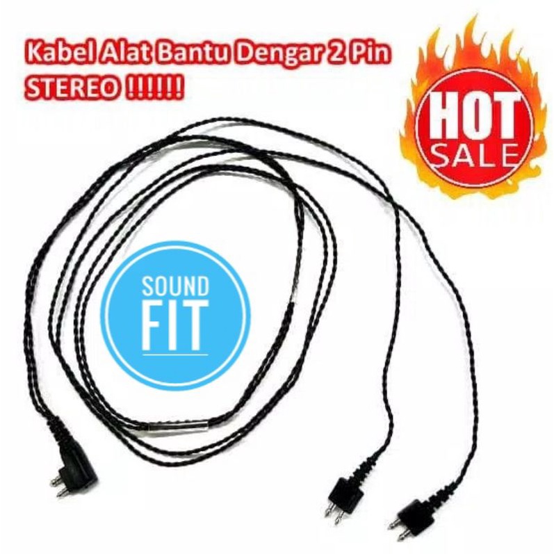 Jual Kabel alat bantu dengar stereo colokan 2 ( v cord 2 pin ) | Shopee ...