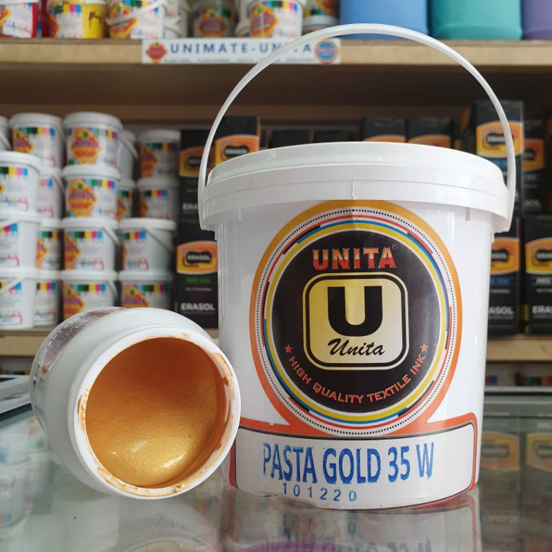 Jual tinta sablon ruber unita pasta gold 35 W @1kg | Shopee Indonesia