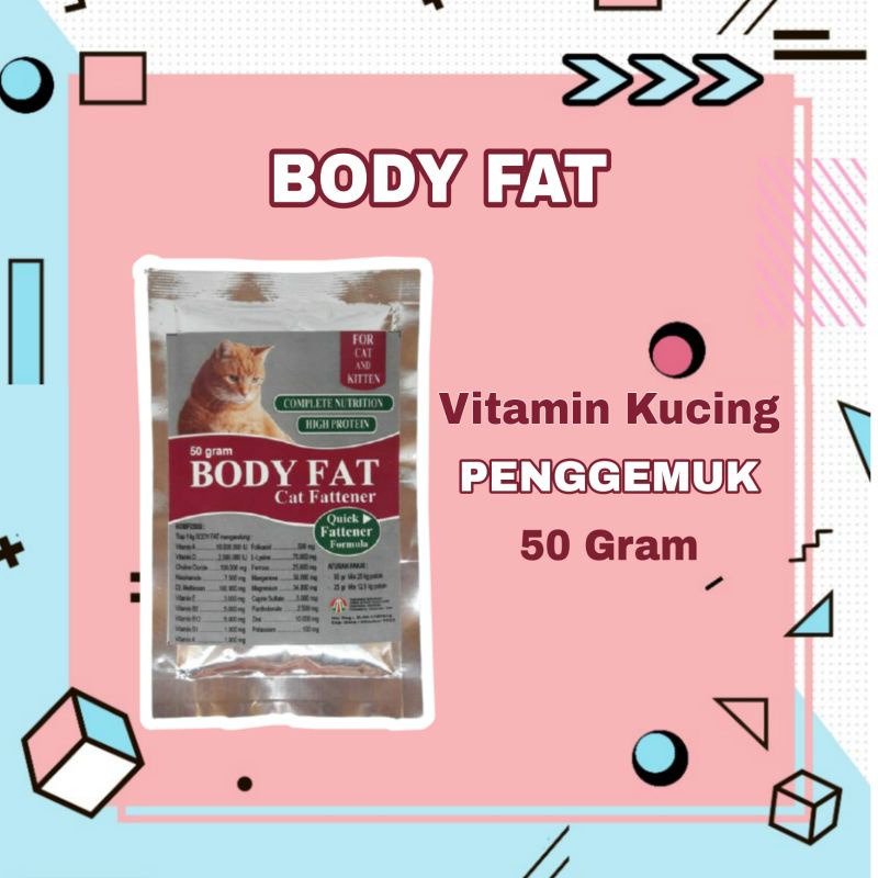 Jual Body Fat Cat 50 gram Penggemuk kucing super cepat bentuk powder ...
