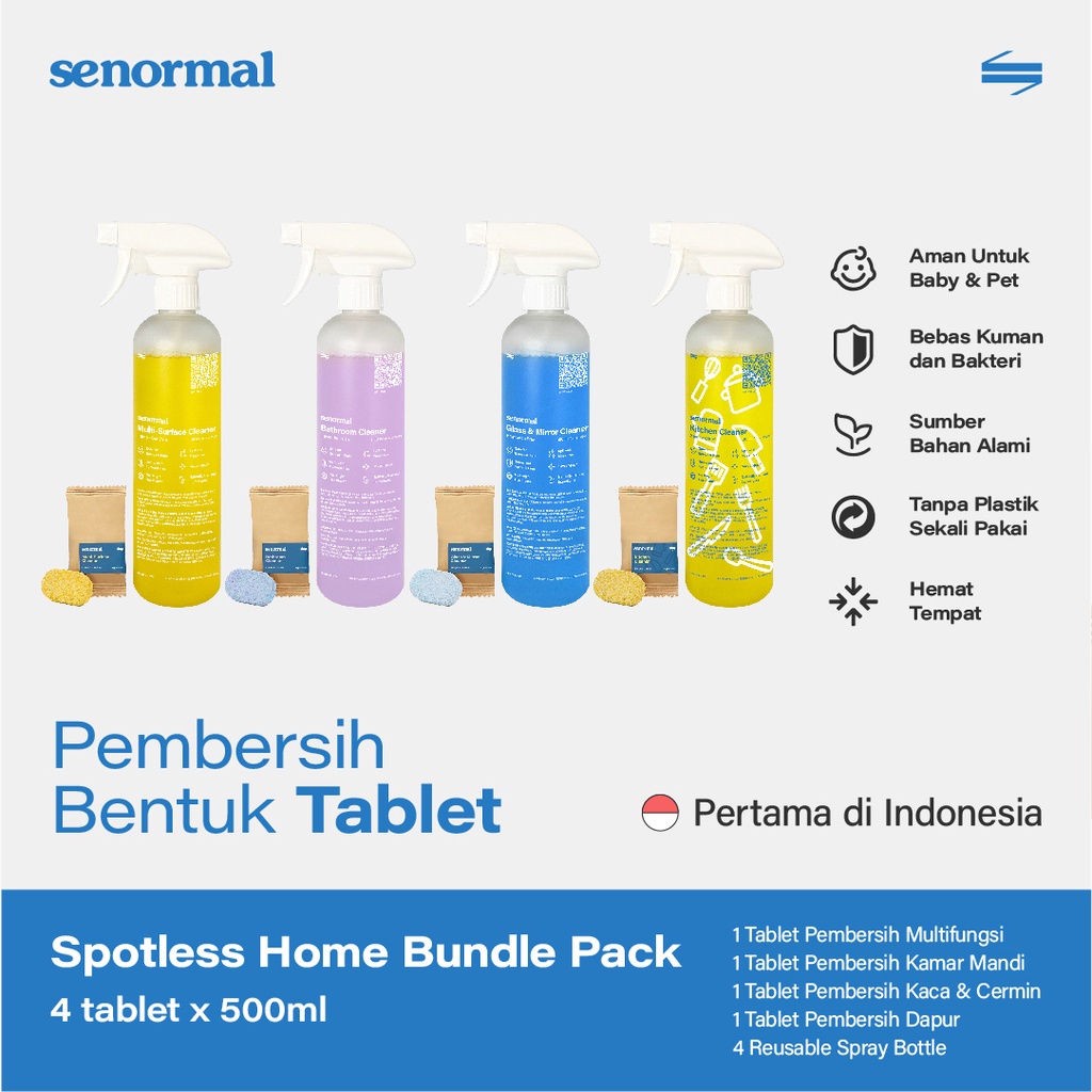 Jual Senormal Spotless Home Bundle Pack 4 botol + 4 tablet | Shopee Indonesia