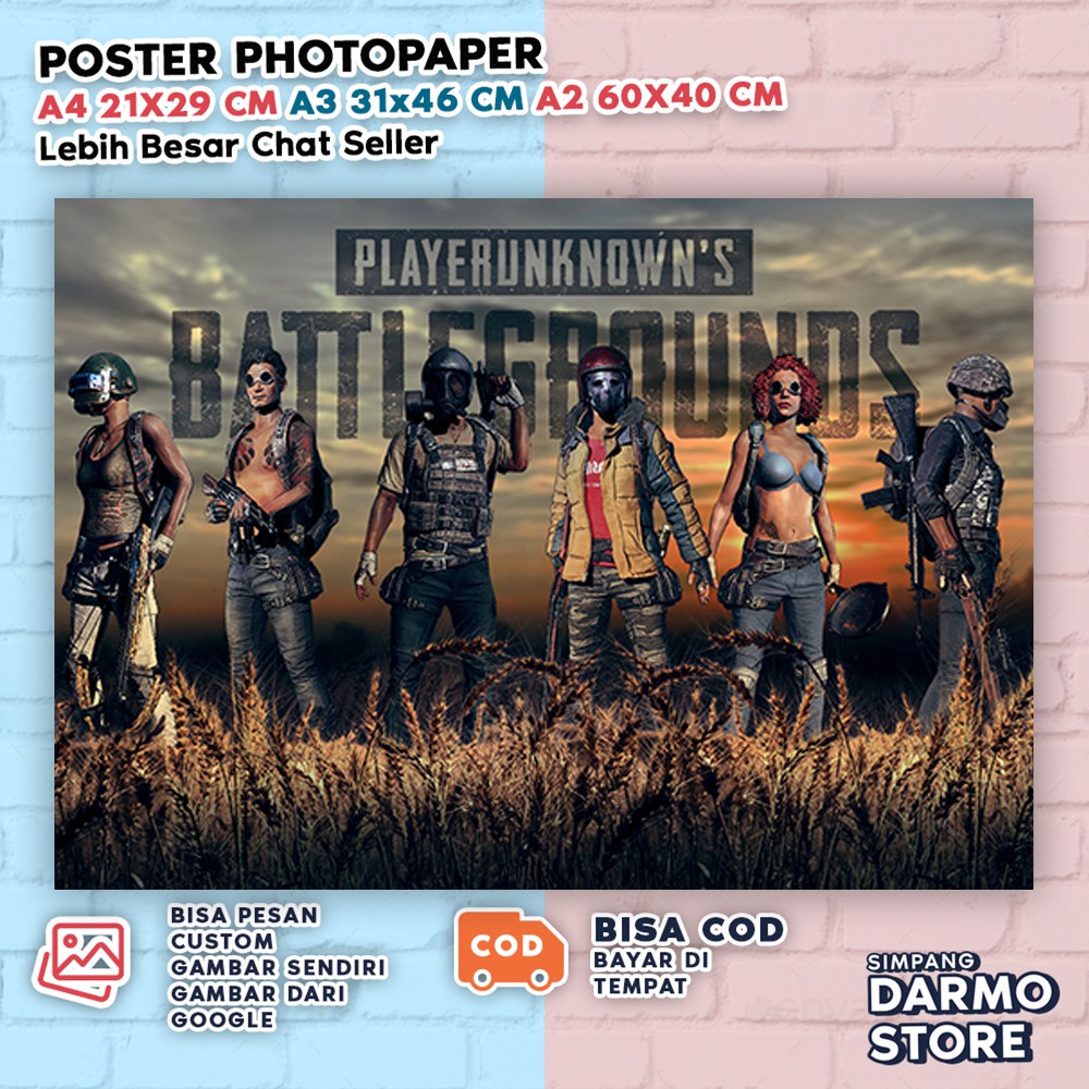 Jual Poster PUBG Game Hiasan Dinding Gaming Gamer Pabji Gem PC Android ...
