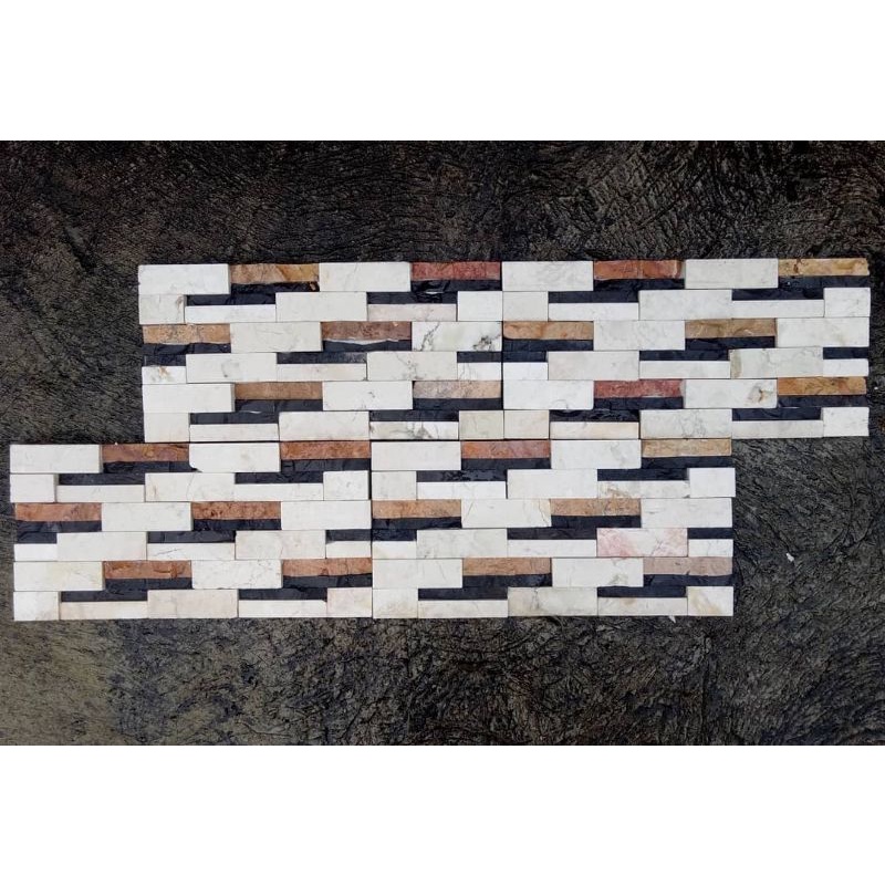 Jual Batu alam wallcladding/mozaik acid 3warna 20x40cm | Shopee Indonesia