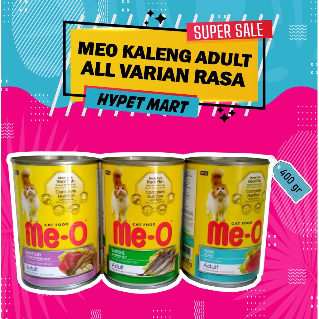 Jual Me-O Meo Kaleng All Varian Rasa 400GR Makanan Basah Kucing Meo ...