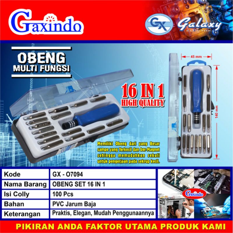Jual Obeng Multi Fungsi GX-O7094 16 set in 1 | Shopee Indonesia