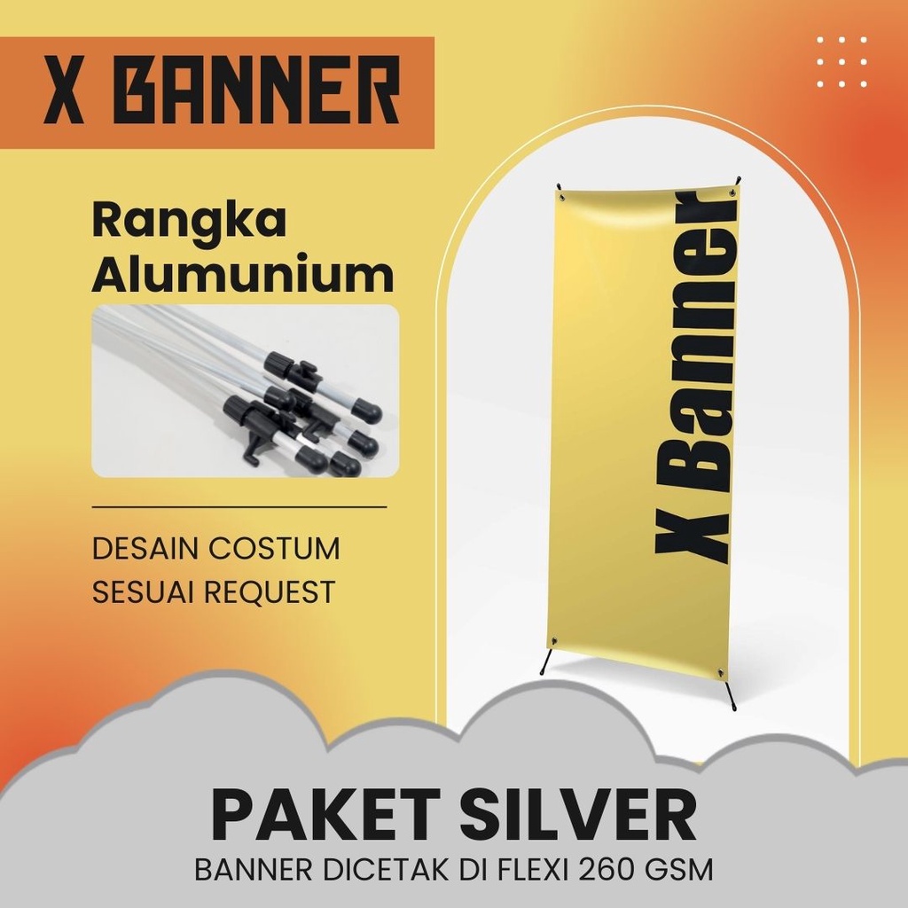 Jual (BISA COD) PAKET X BANNER + TIANG/RANGKA FREE DESAIN OLSHOP ...