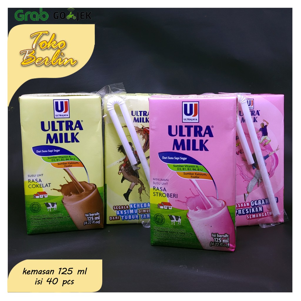 Jual SUSU ULTRA 125 ML ISI 40 PCS COKELAT STROBERI | Shopee Indonesia
