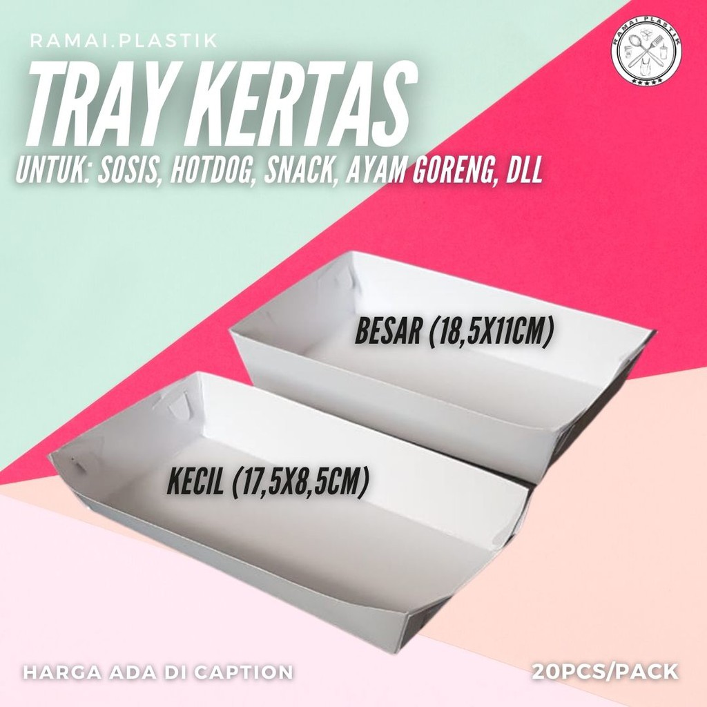 Jual Kertas tray/ tray paper/ tray snack putih isi 20pcs per pack ...