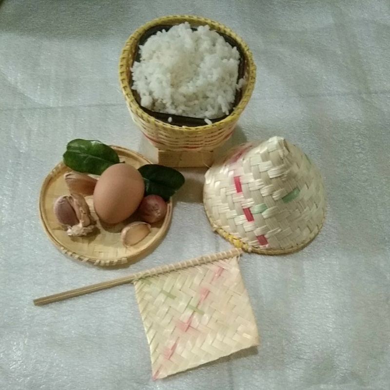 Jual set bambu mainan masak masakan anak pelengkap /Set anyaman bambu ...