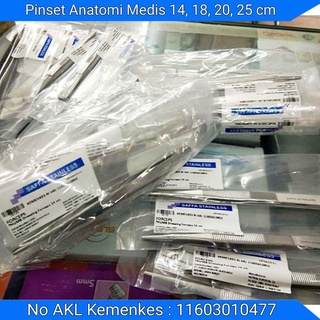 Jual Pincet Anatomi Medis 14 18 20 25 Cm Pinset Anatomis Medis Pinset ...