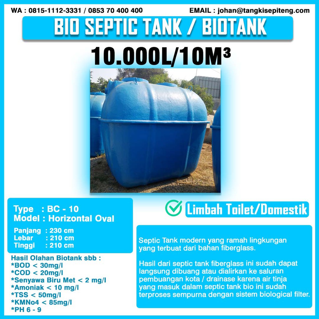 Jual Biotank 10m3/day 10000 liter 10 m3 - Septic Tank Bio - Bio Septic ...