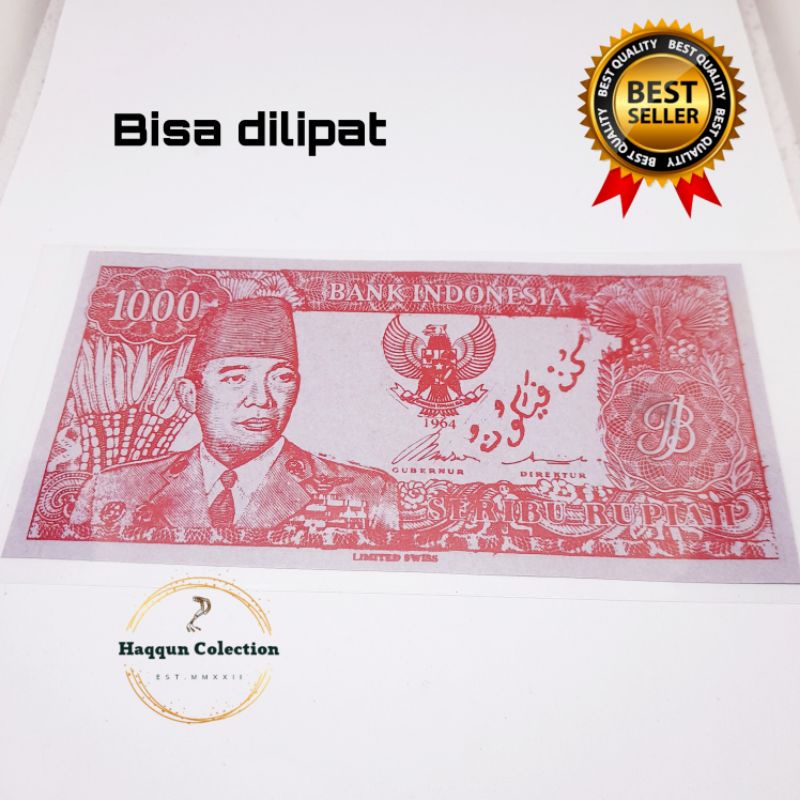 Jual Uang Sukarno Pecahan 1000 Melengkung : warna merah | Shopee Indonesia