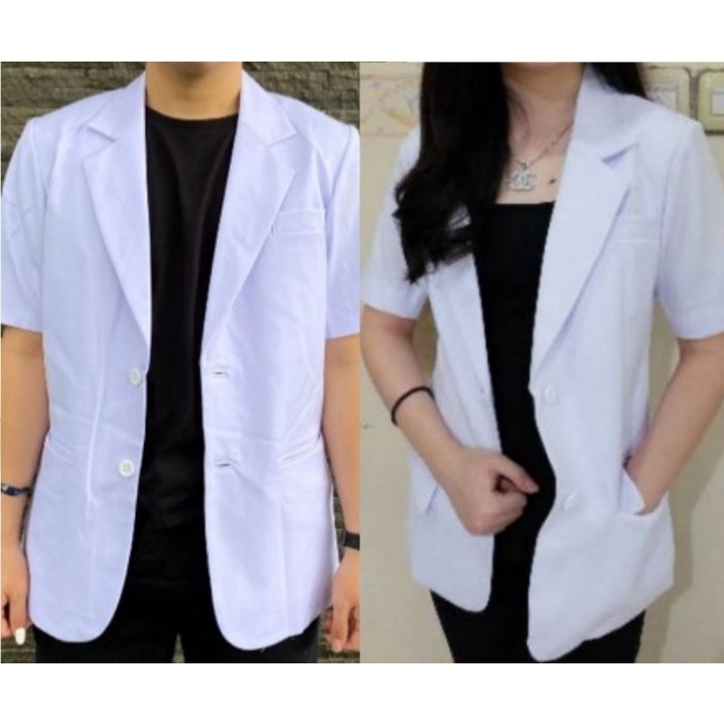 Jual JAS DOKTER JAS PRIA WANITA JAS DOSEN JAS LENGAN PENDEK | Shopee ...
