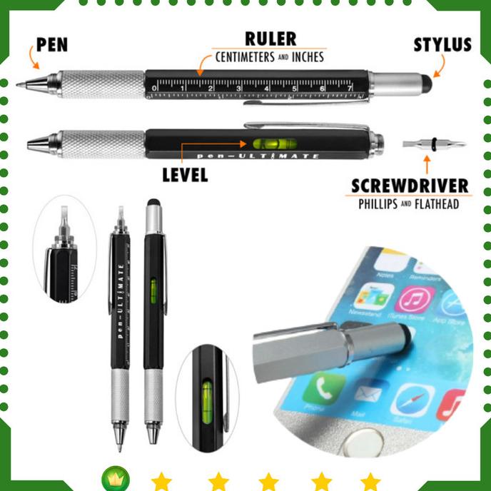 Jual Pulpen 5 in 1 stylus penggaris nivo obeng lengkap | Shopee Indonesia