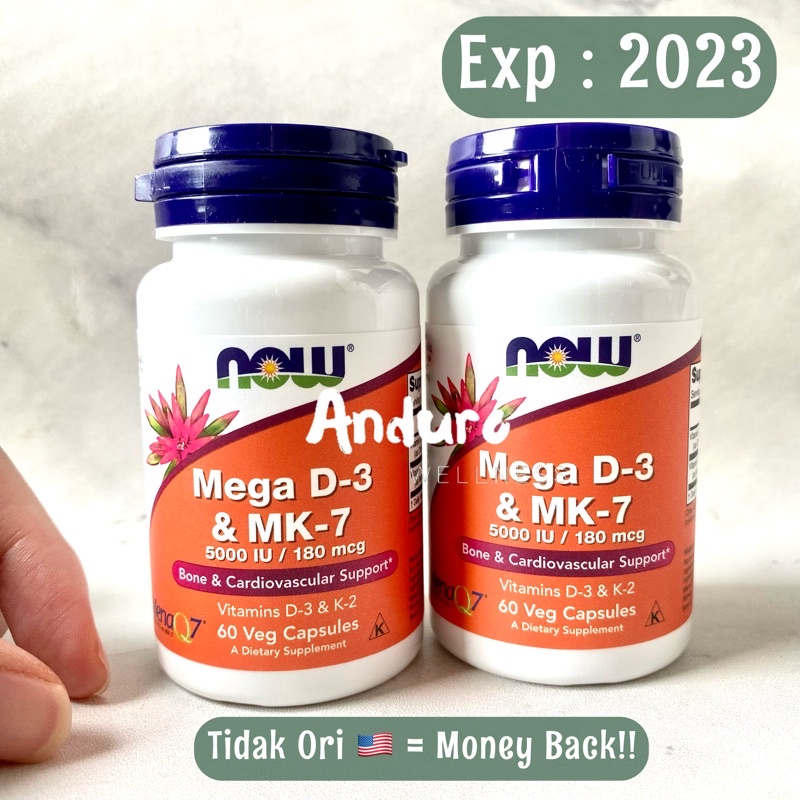 Jual Vitamin Mega D3 & MK7 NOW 5000 IU 180 mcg 60 caps | Shopee Indonesia